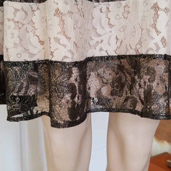 Jessica Simpson | Dresses | Pretty Black Gold Lace Jessica Simpson ...